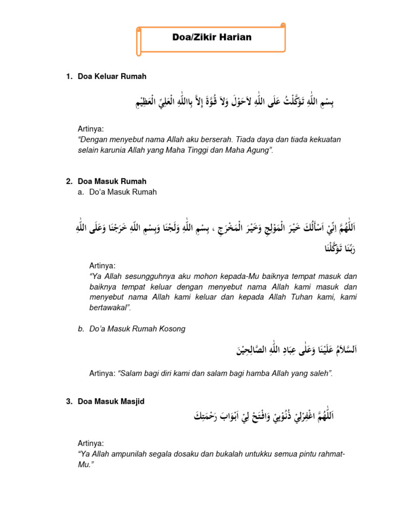 Doa Harian-PID-1 | PDF