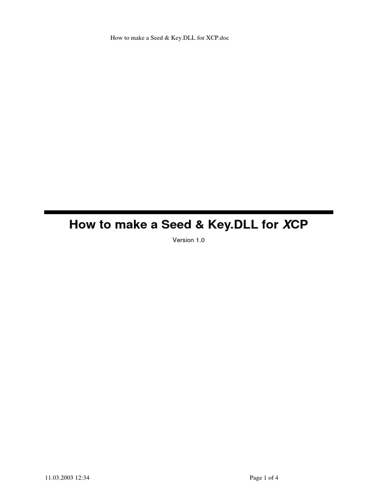 How To Make A Seed & Key - DLL For XCP | PDF