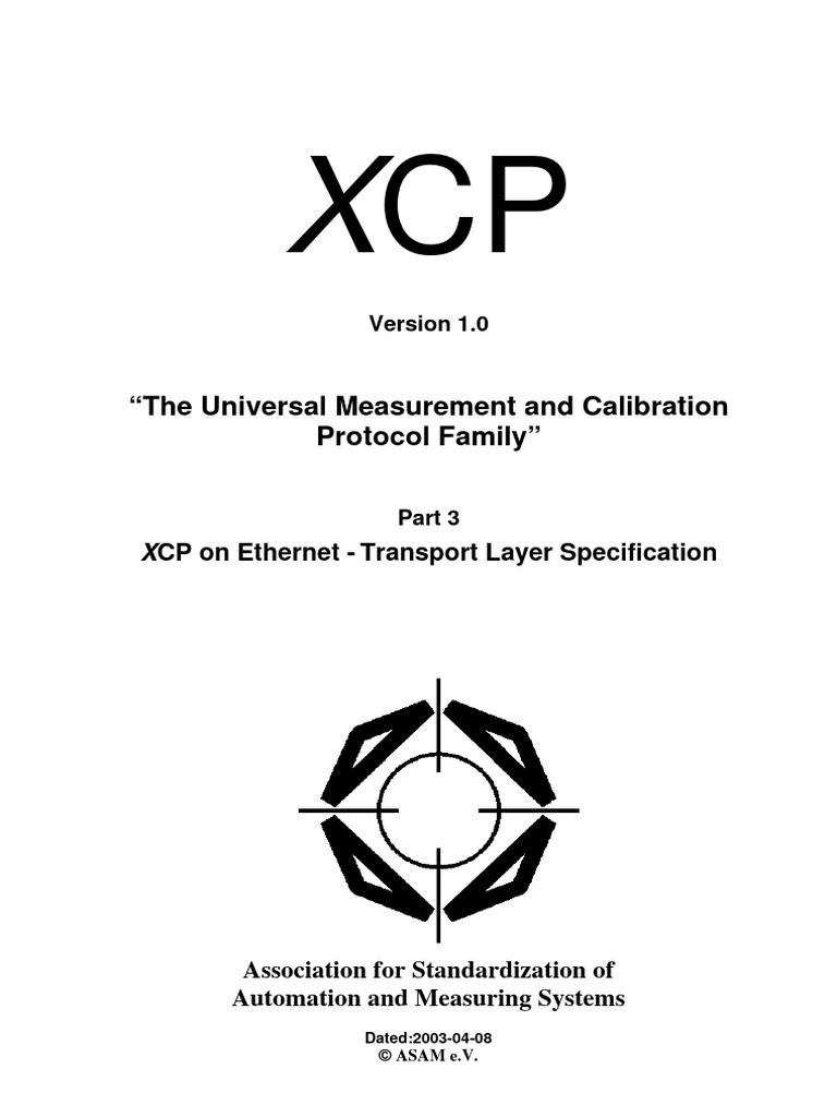 XCP - Part 3 - Transport Layer Specification XCP On Ethernet (TCP - IP ...