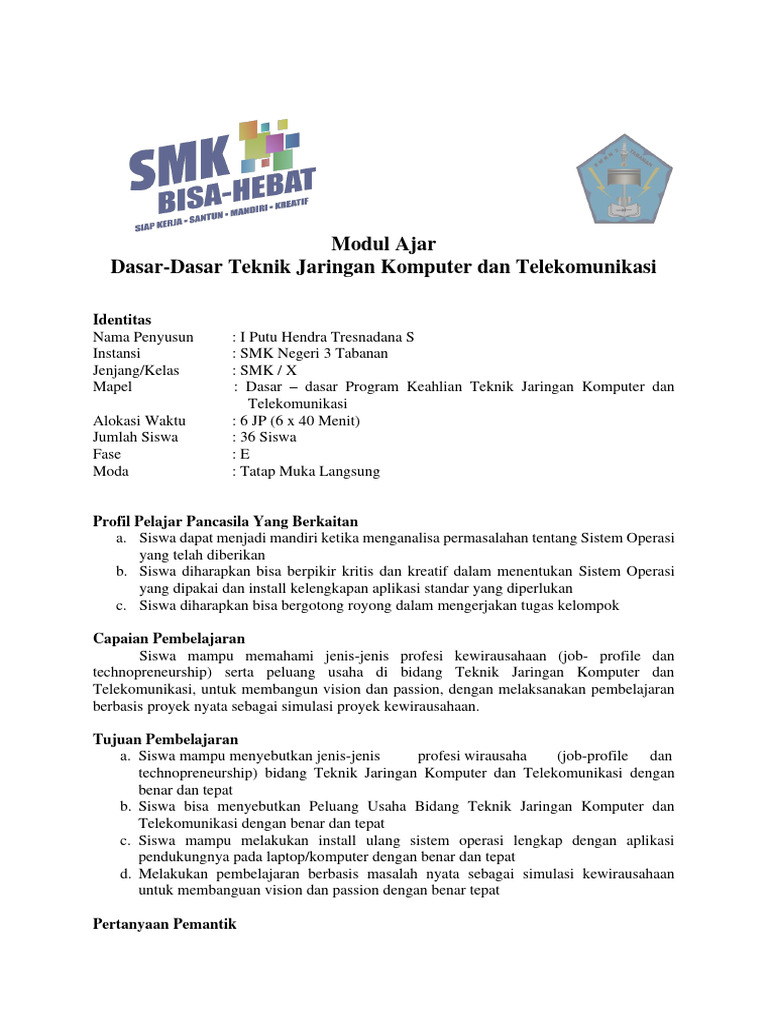 Modul Ajar DDT 242 | PDF