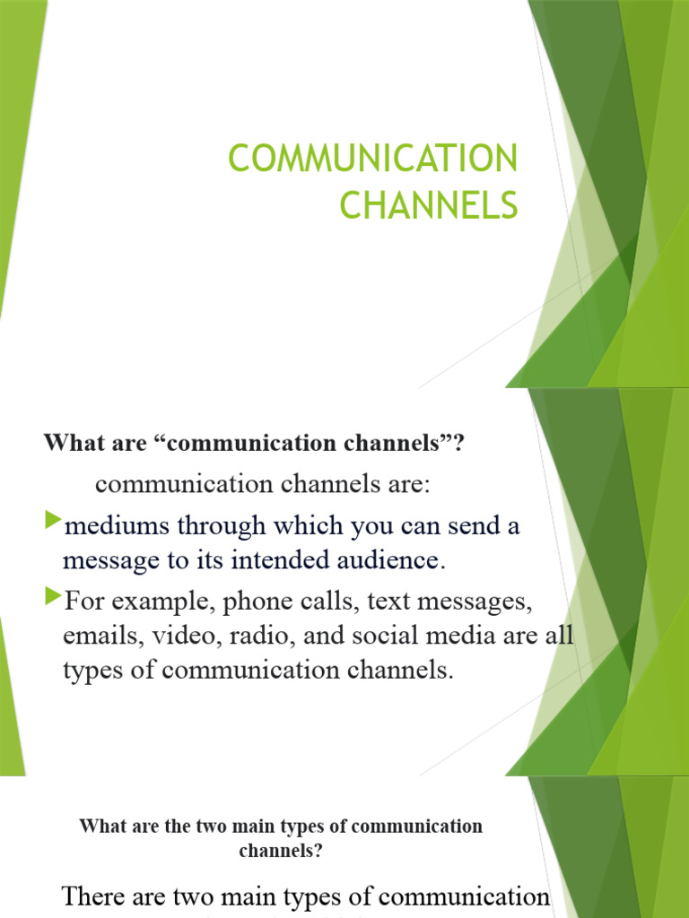 Communication Channels | PDF