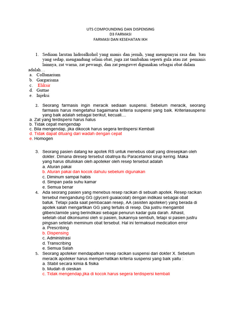 Uts Compounding Dan Dispensing | PDF