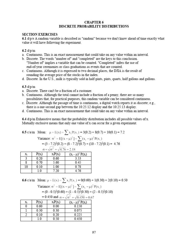 W 06 | PDF | Probability Distribution | Random Variable
