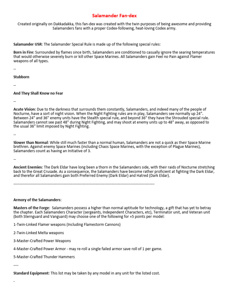 Salamander Fan-Dex | PDF