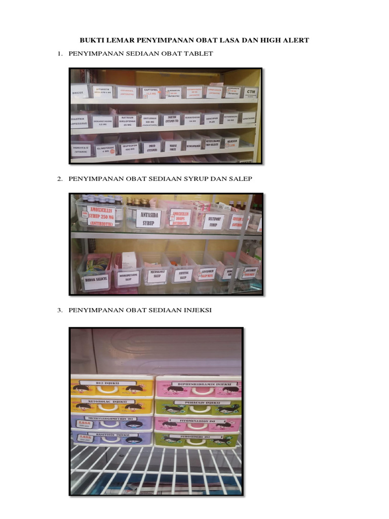 Penyimpanan Obat Lasa dan High Alert | PDF | Sains & Matematika ...