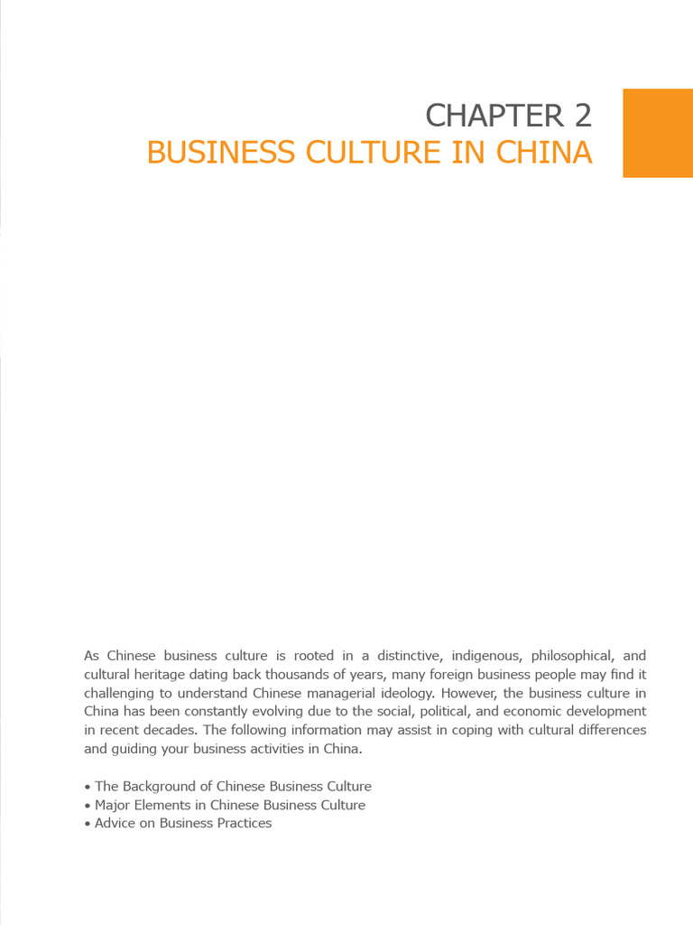 Succeed and Lead in China - Chap 2 BUSINESS CULTURE IN CHINA | PDF ...