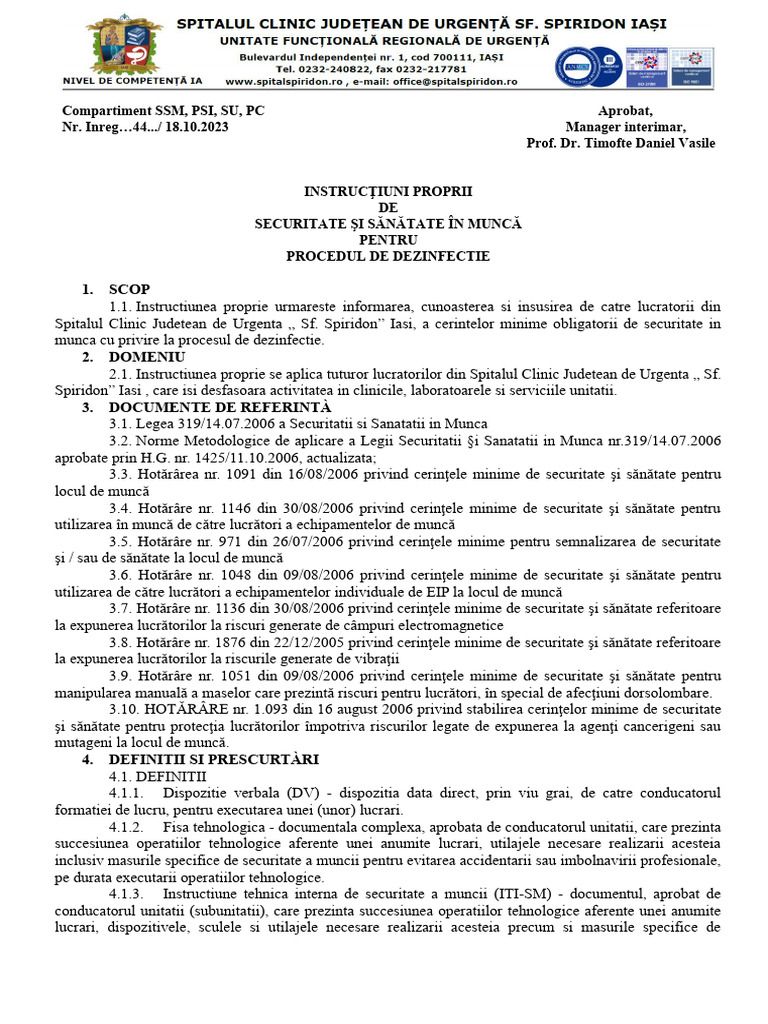 Ipssm DEZINFECTIE, Deratizare | PDF