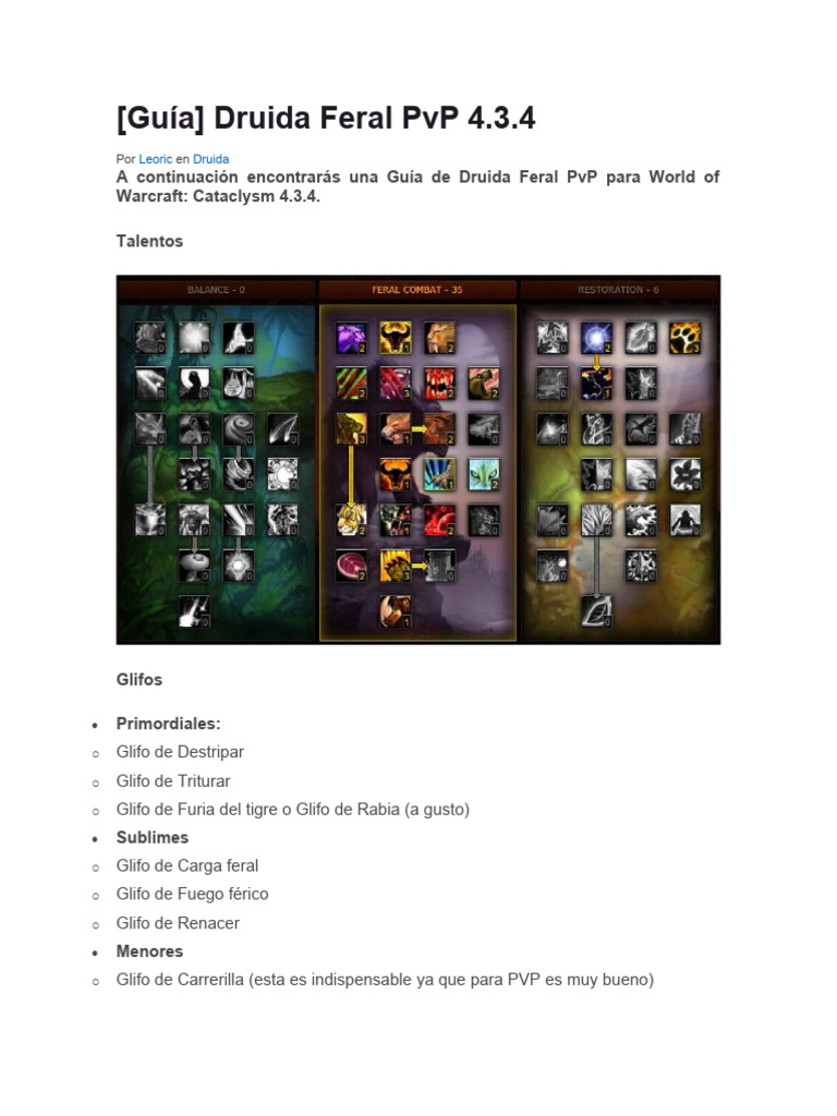 Guía de Druida DPS PVP | PDF