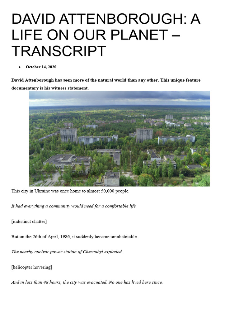Transcript of A Life On Our Planet | Download Free PDF | Coral Reef ...