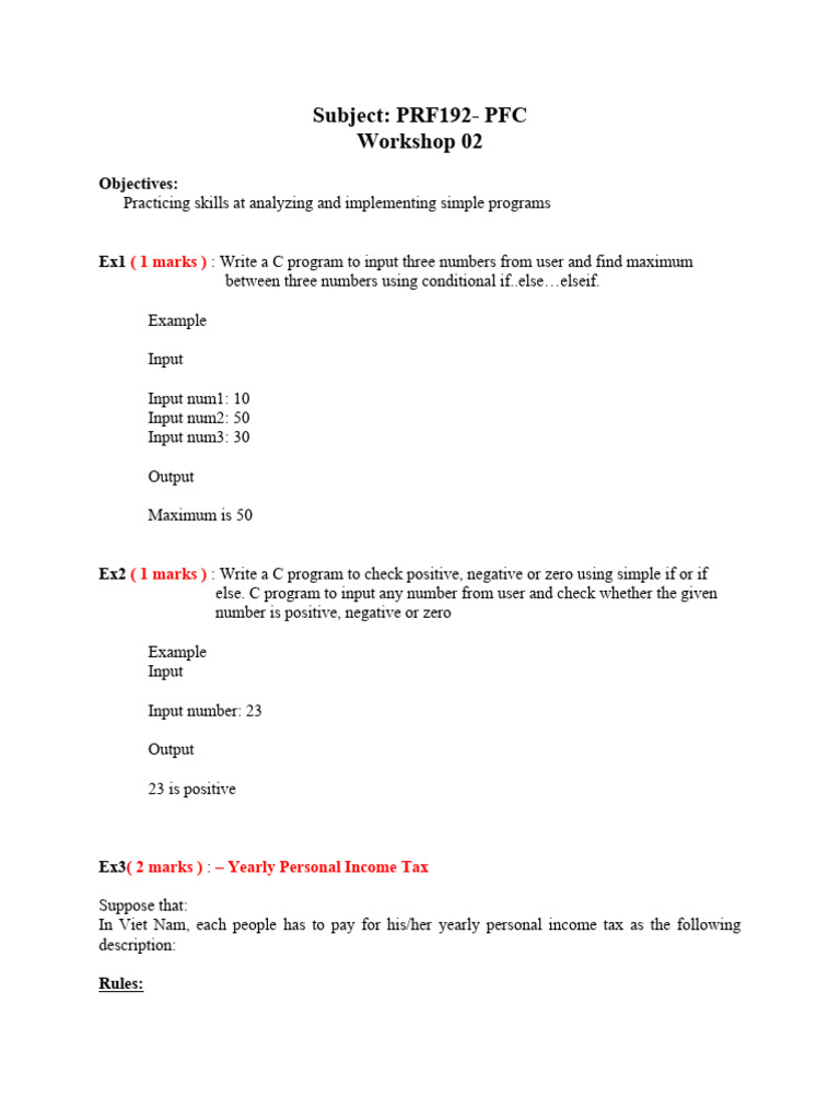 C Programming Exercises and Solutions | PDF | Government | Taxes