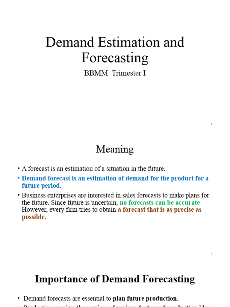 Demand Estimation and Forecasting | PDF | Regression Analysis | Forecasting