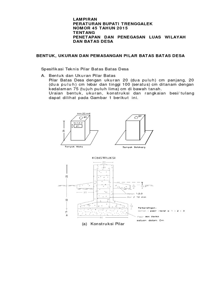 Spek Patok Batas Desa | PDF