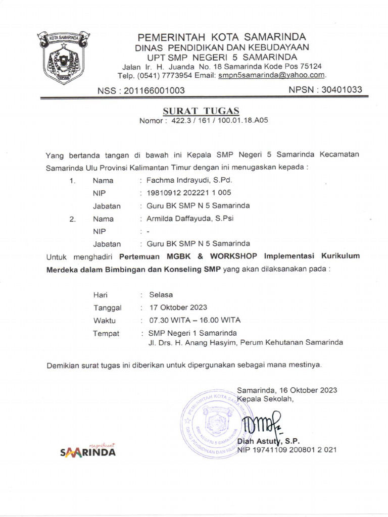 Surat Tugas TGL 17 | PDF Surat Tugas TGL 17 | PDF