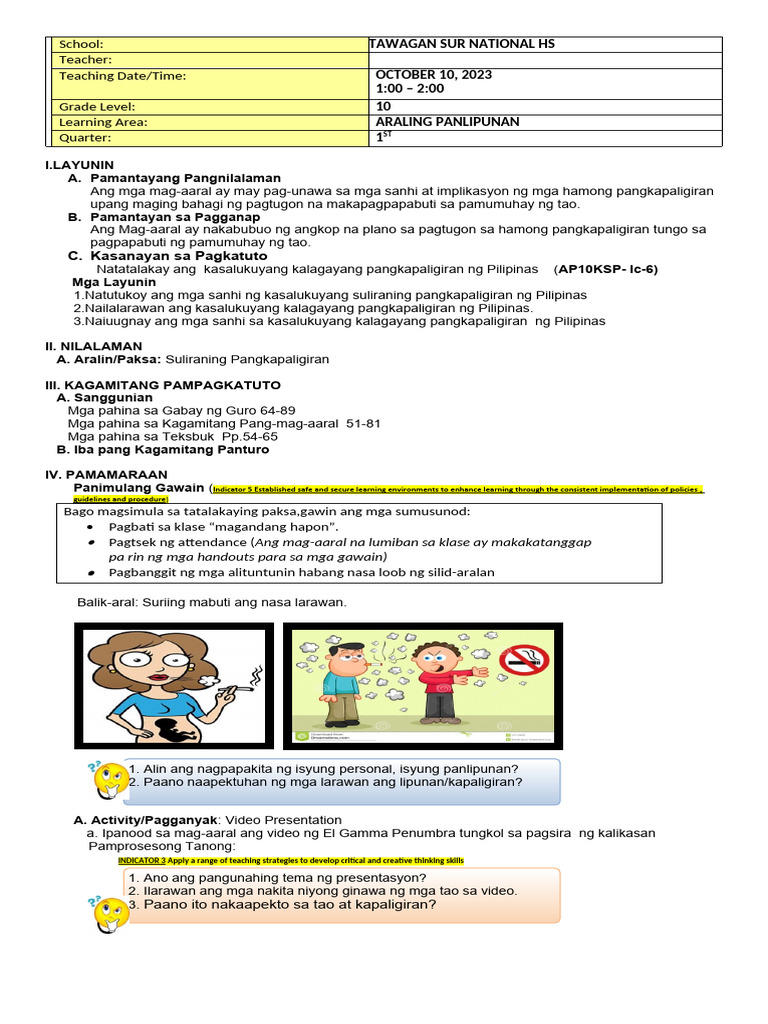 LP Sa Suliraning Pangkapaligiran | PDF