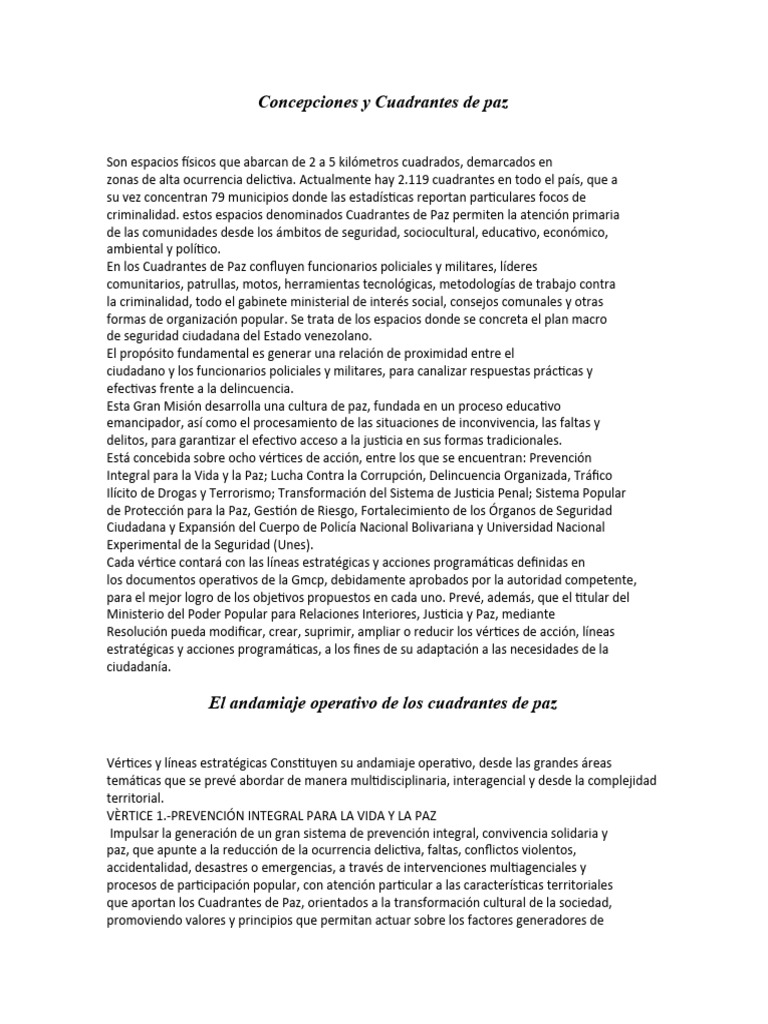 Trabajo De Cuadrante De Paz Descargar Gratis PDF Violencia Polic a