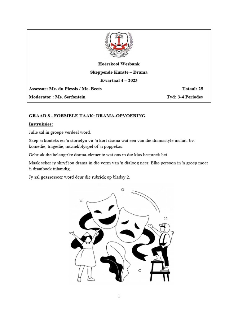 DRAMA CA RUBRIEK Kwartaal 4 | PDF