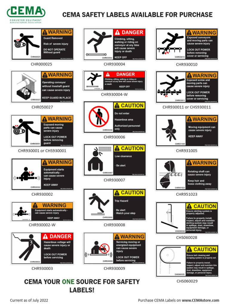 CEMA Safety Labels for Purchase | PDF | Technology & Engineering