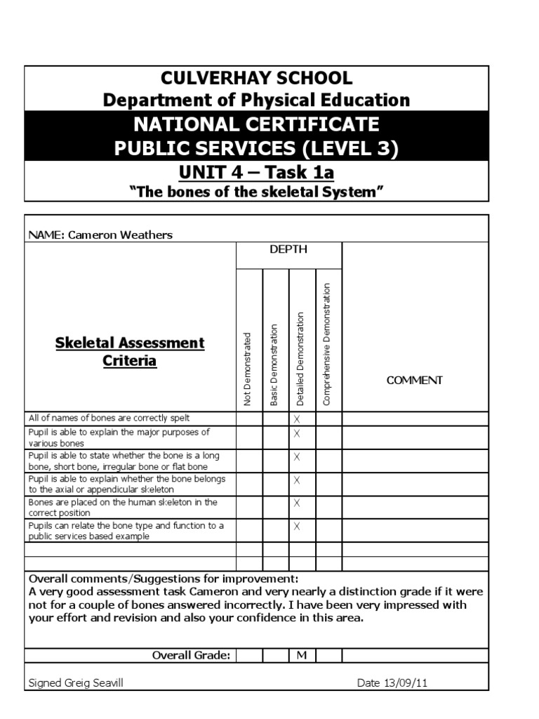 Skeletal System Assessment Overview | PDF