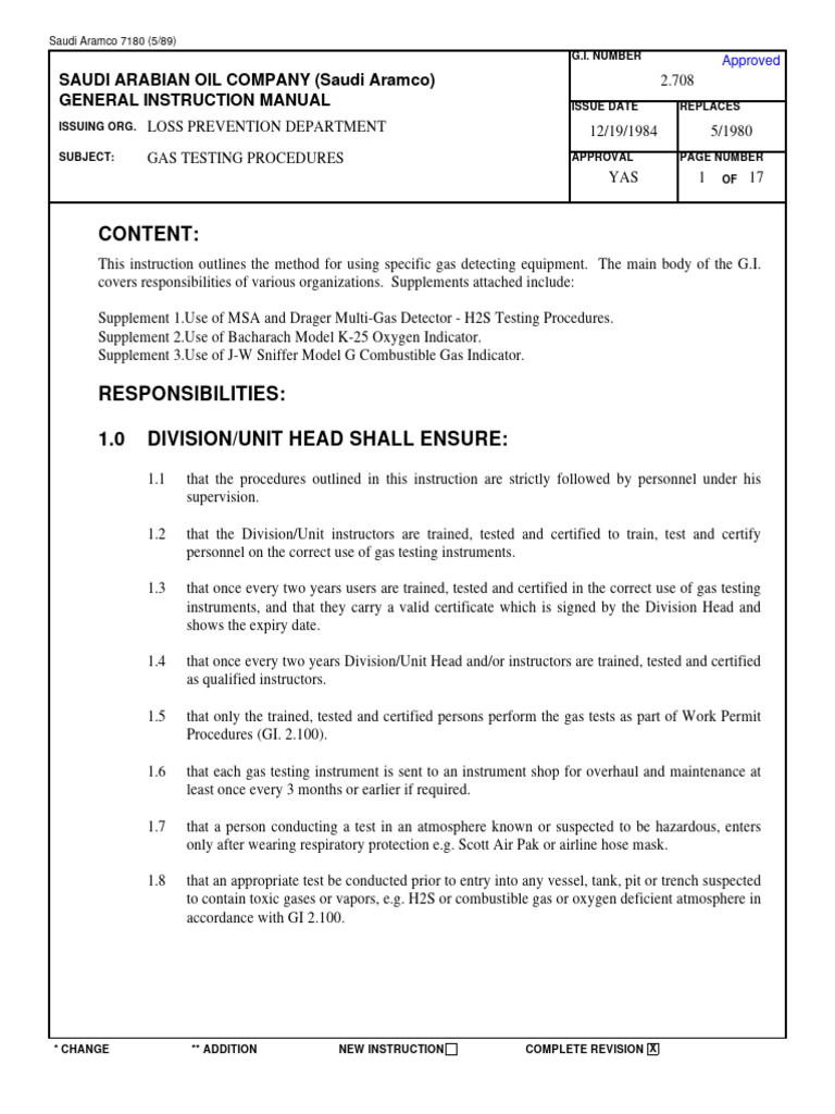 Content:: Saudi Arabian Oil Company (Saudi Aramco) General Instruction ...