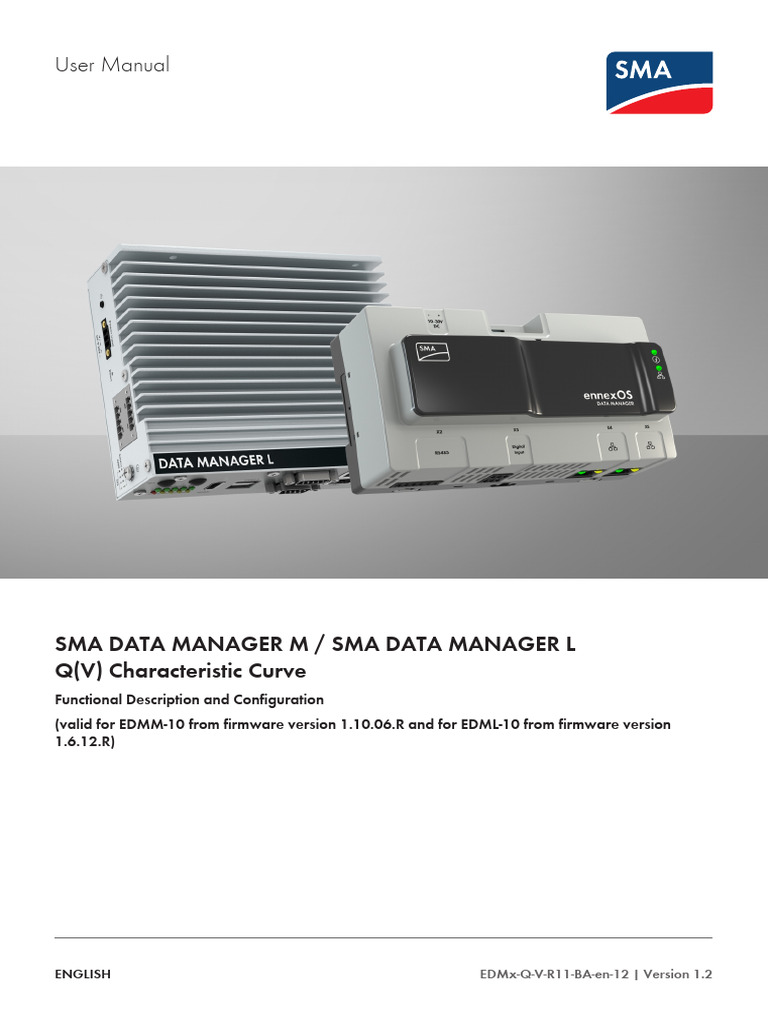 User Manual: Sma Data Manager M / Sma Data Manager L Q (V) Characteristic Curve | PDF | Power ...