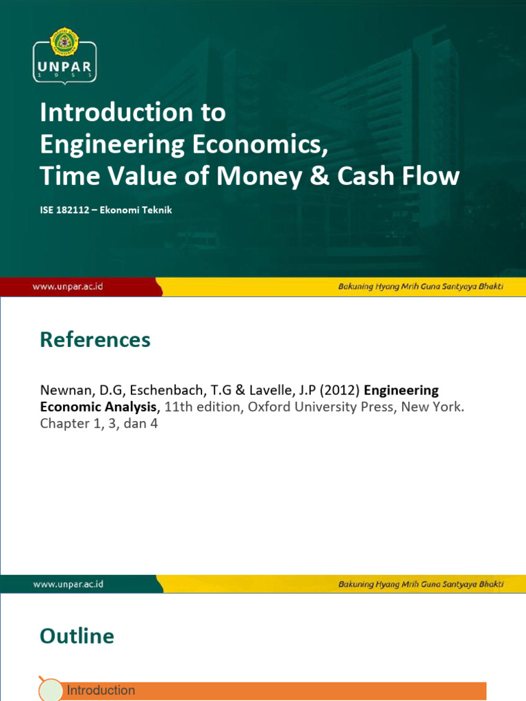 W1-2. Introduction To Engineering Economics, Time Value of Money and Cash Flow | PDF | Interest ...