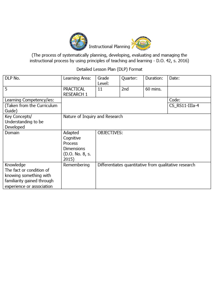 DLP-Practical Resaerch 1-COT-qualitative | PDF | Qualitative Research ...