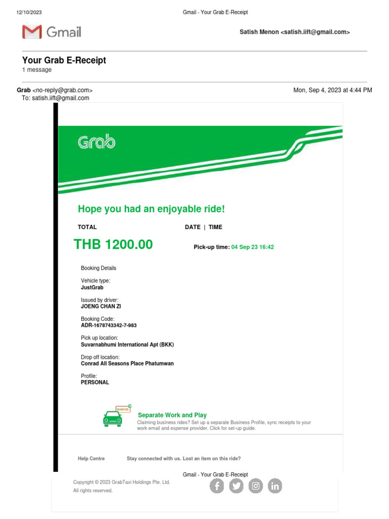Grab E Receipt679364 | PDF