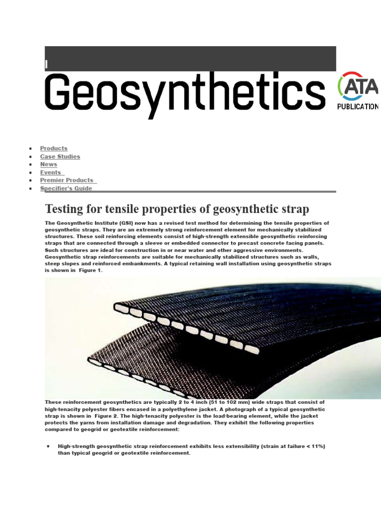 Geo Strap Testing Method Statement | PDF | Ultimate Tensile Strength ...