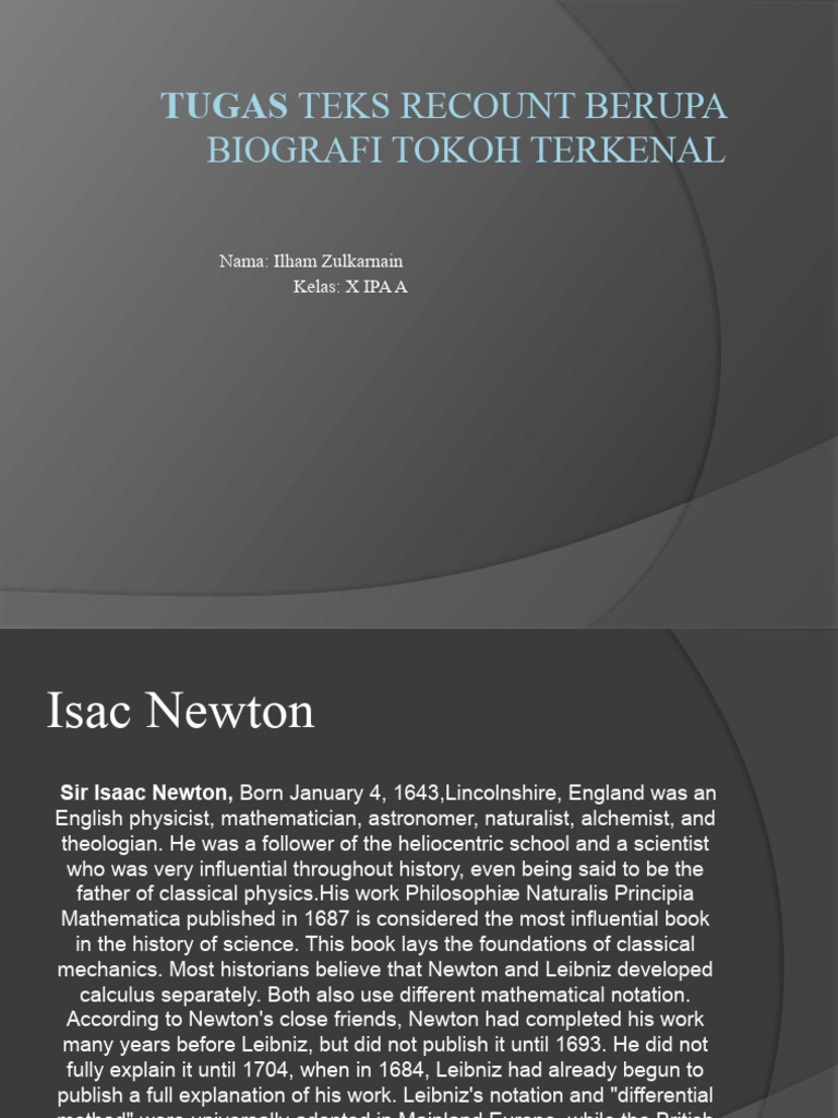 Tugas Teks Recount Berupa Biografi Tokoh Terkenal | PDF | Social Science