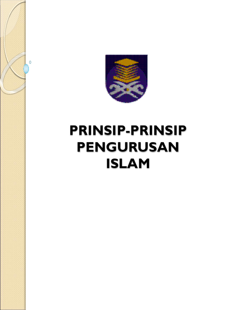 CTU 263- WEEK 3 PRINSIP PENGURUSAN ISLAM | PDF