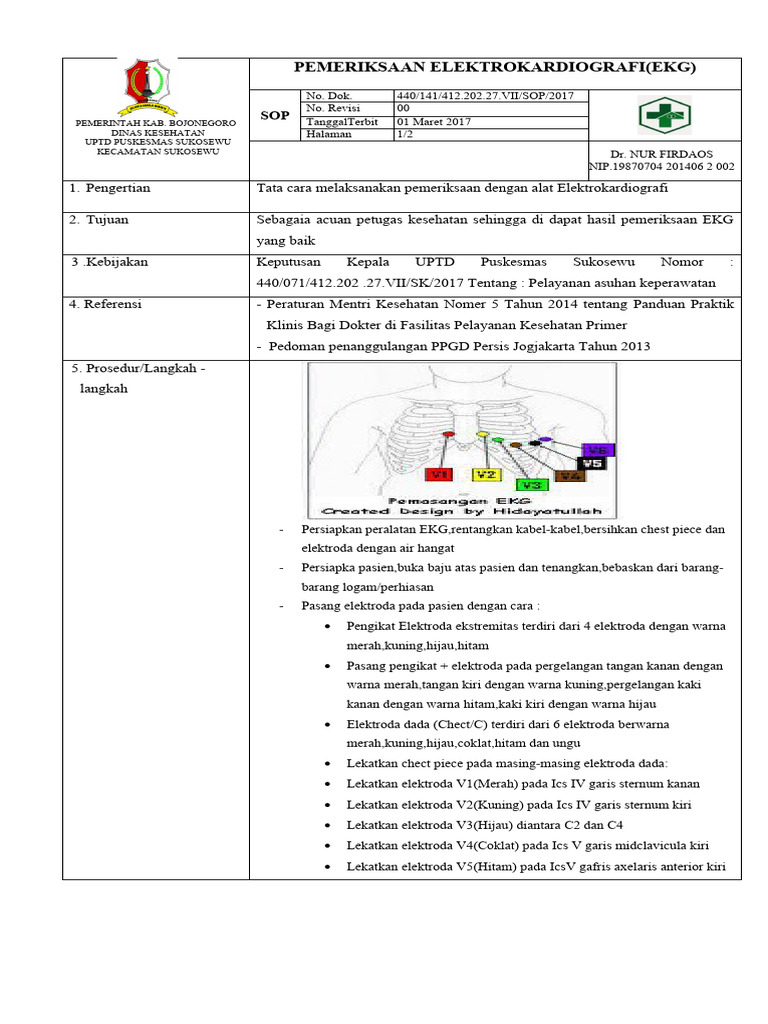 SOP Pemeriksaan EKG di Puskesmas | PDF