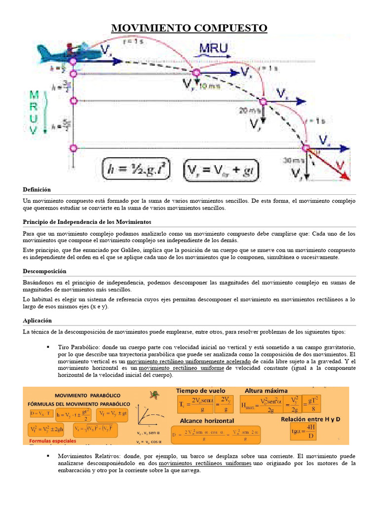 Movimiento Compuesto | PDF | Física Aplicada e Interdisciplinaria ...