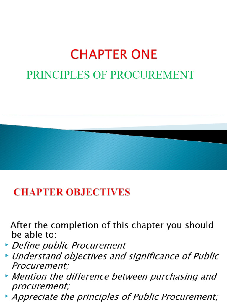 Chapter 1 To 3 of Public Procurement | PDF | Procurement | Specification (Technical Standard)