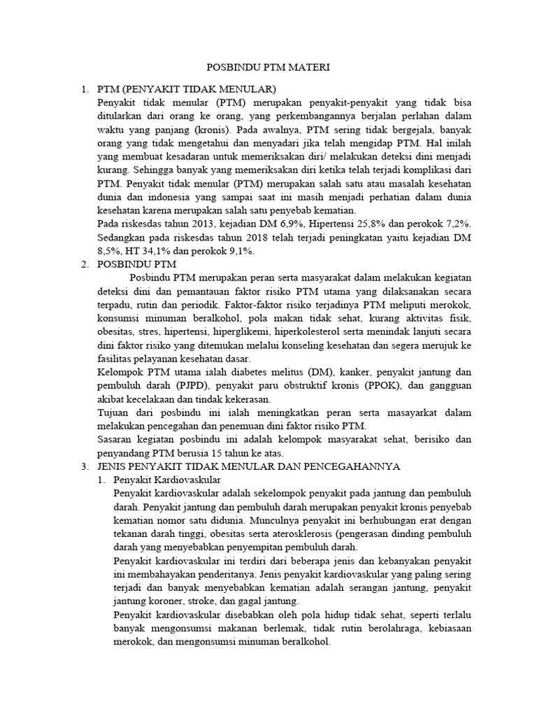 Posbindu Ptm Materi Pdf