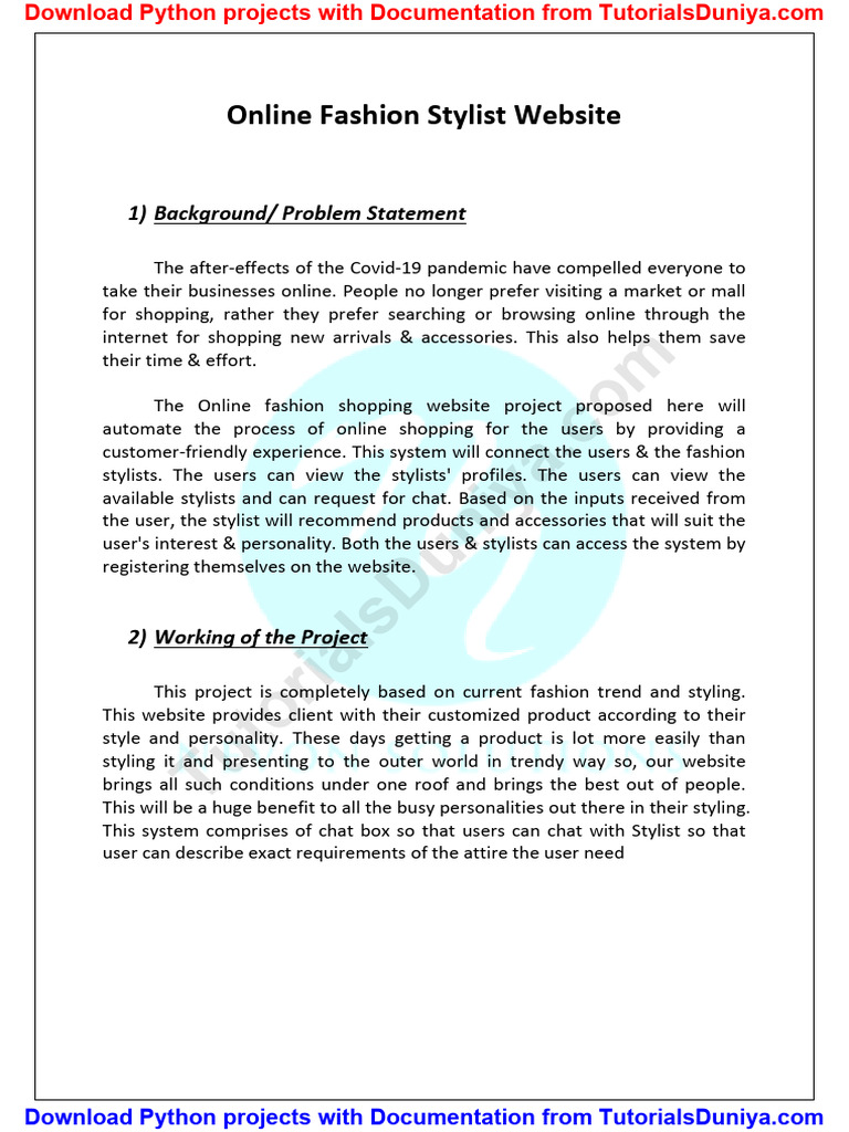 Online Fashion Stylist Python Project | PDF | Personal Computers | Computing