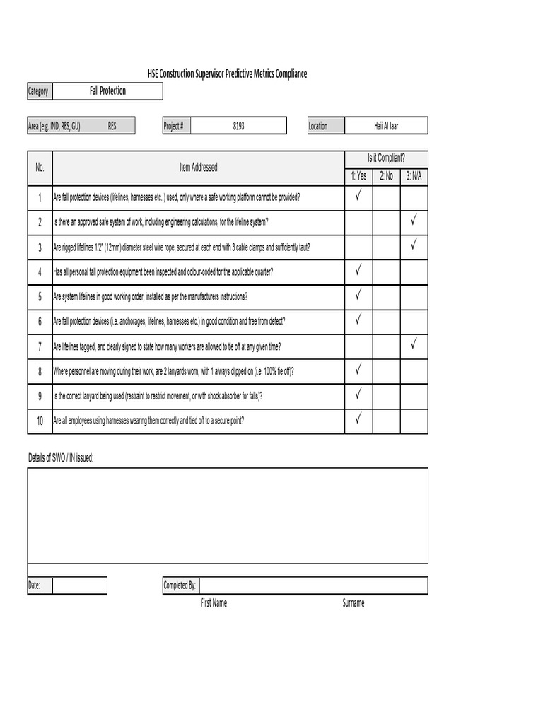 Hse Safety Matrix Fall Protection | PDF | Safety | Manufactured Goods