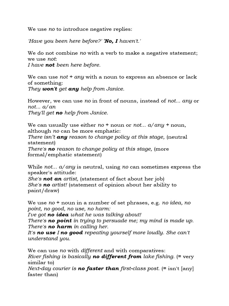 Negative | PDF | English Language | Syntax