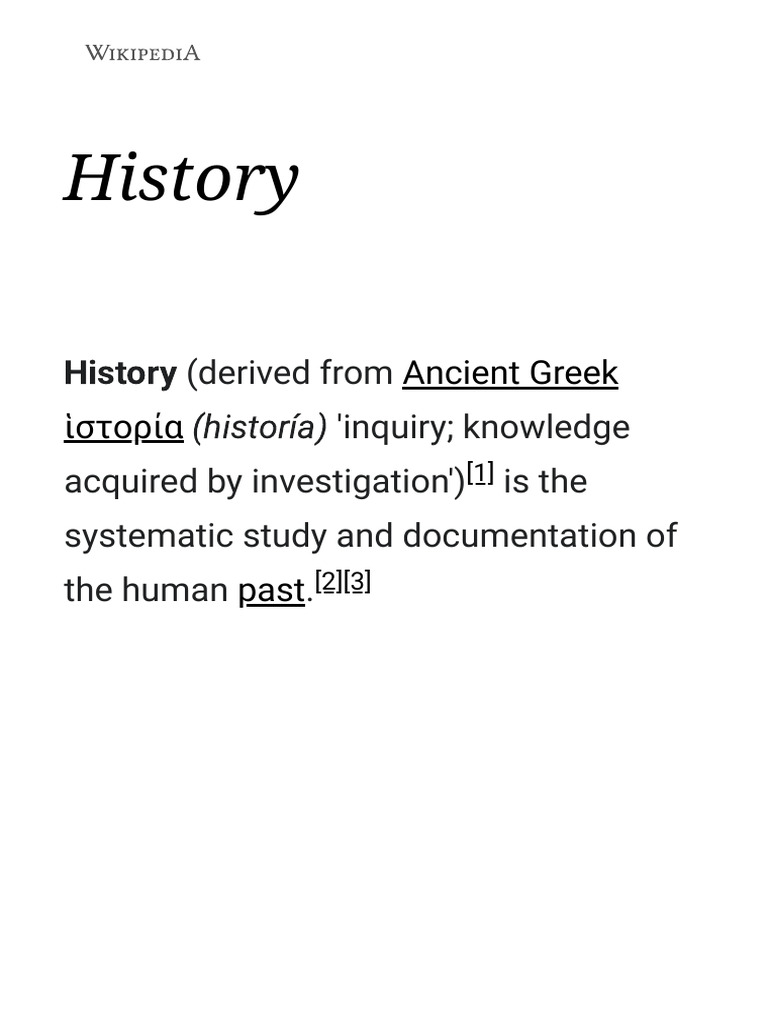 History - Wikipedia | PDF