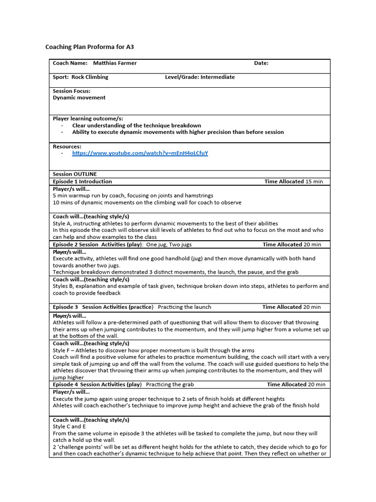 Coaching Plan Proforma For A3-1 20231019 021611 | PDF | Human ...