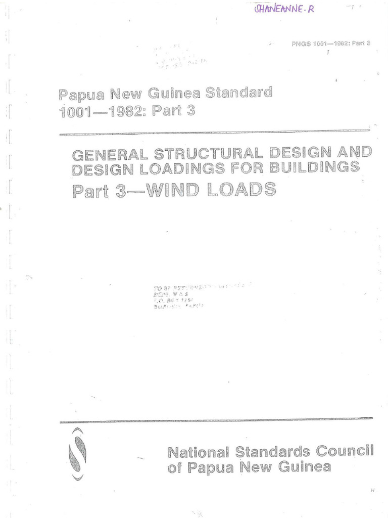PNGS 1001 - 1982 Part 3 Wind Loads | PDF