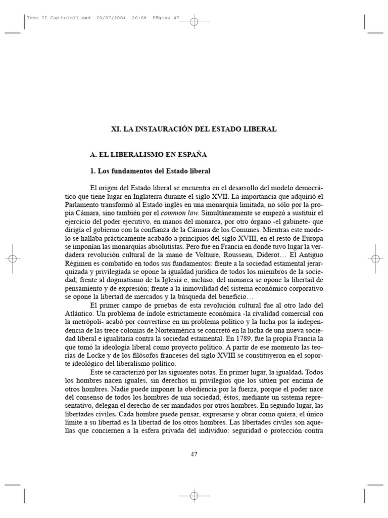Orígenes y evolución del Estado liberal | PDF | Constitución | Libertad