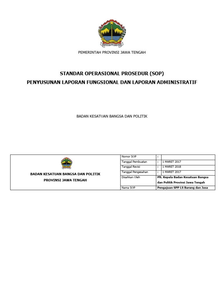 CONTOH FROM Penyusunan Laporan Fungsional Dan Laporan Administratif | PDF