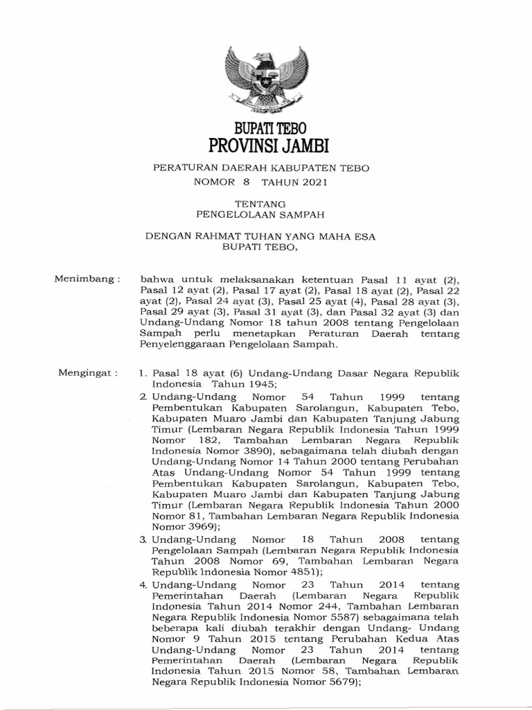 Perda 8 Tahun 2021 | PDF