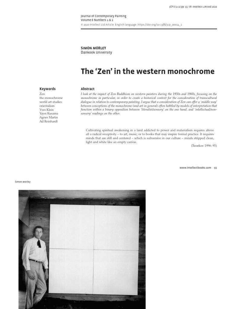 Simon Morley Zen And The Western Monochrome Journal Of Contemporary
