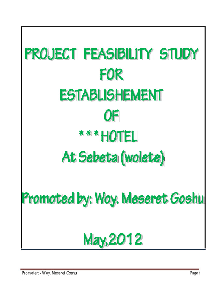 Feasibility Study for Sebeta Hotel Project | PDF | Tourism | Ethiopia