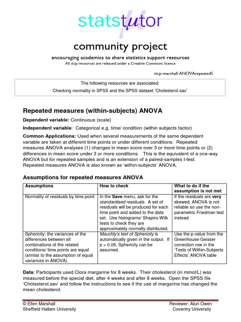 Repeated ANOVA | PDF | Analysis Of Variance | Research Methods