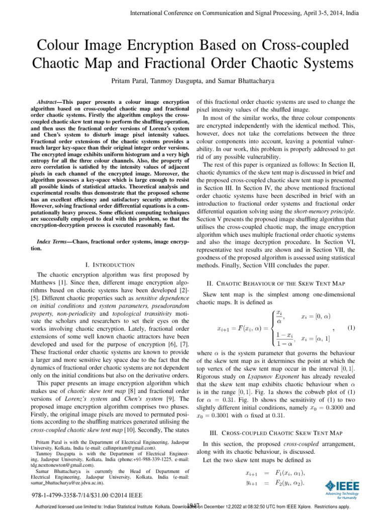 Colour Image Encryption Based On Cross Coupled Chaotic Map And Fractional Order Chaotic Systems