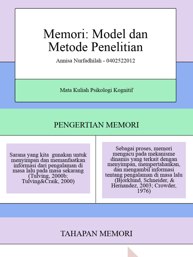 Model Dan Metode Penelitian Memori | PDF