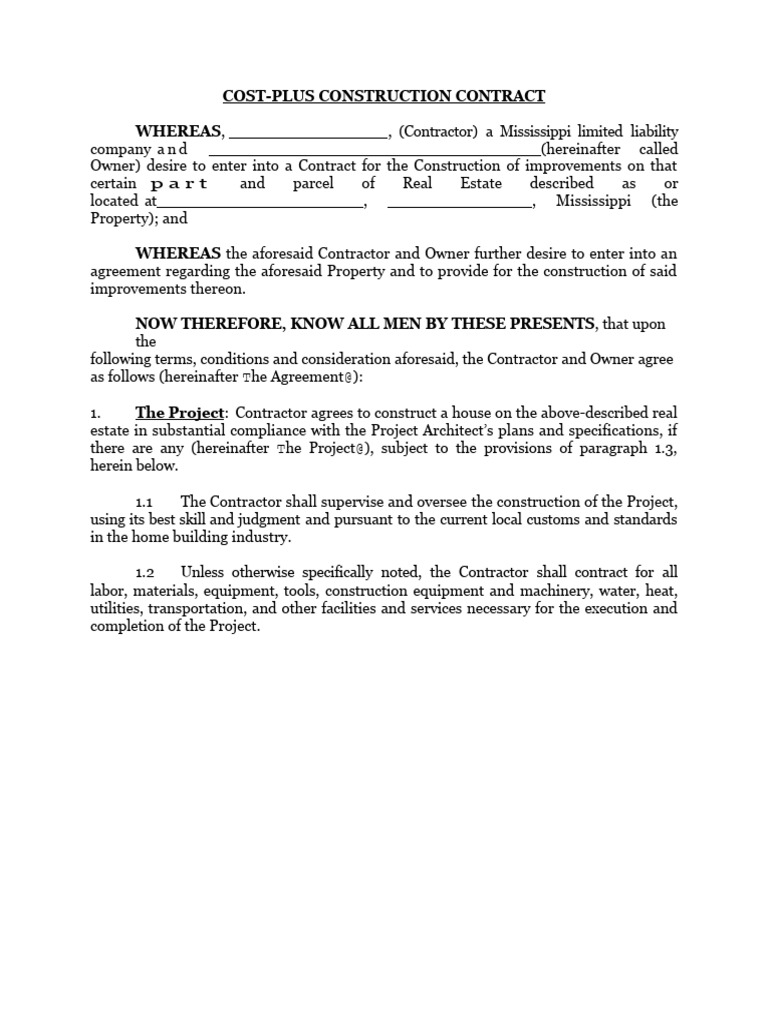 Cost Plus Contract Edited | PDF | Indemnity | Business Law