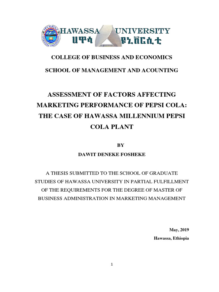 Edited Dawit Final Thesis 2019 G.C | PDF | Marketing | Goods